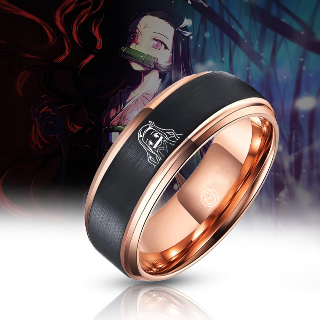 Nezuko 18K Rose Gold Titanium Ring – MugenSense